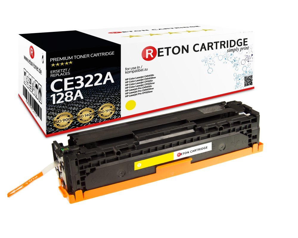 Toner bis 95% günstiger ersetzt hp 128A / CE322A gelb
